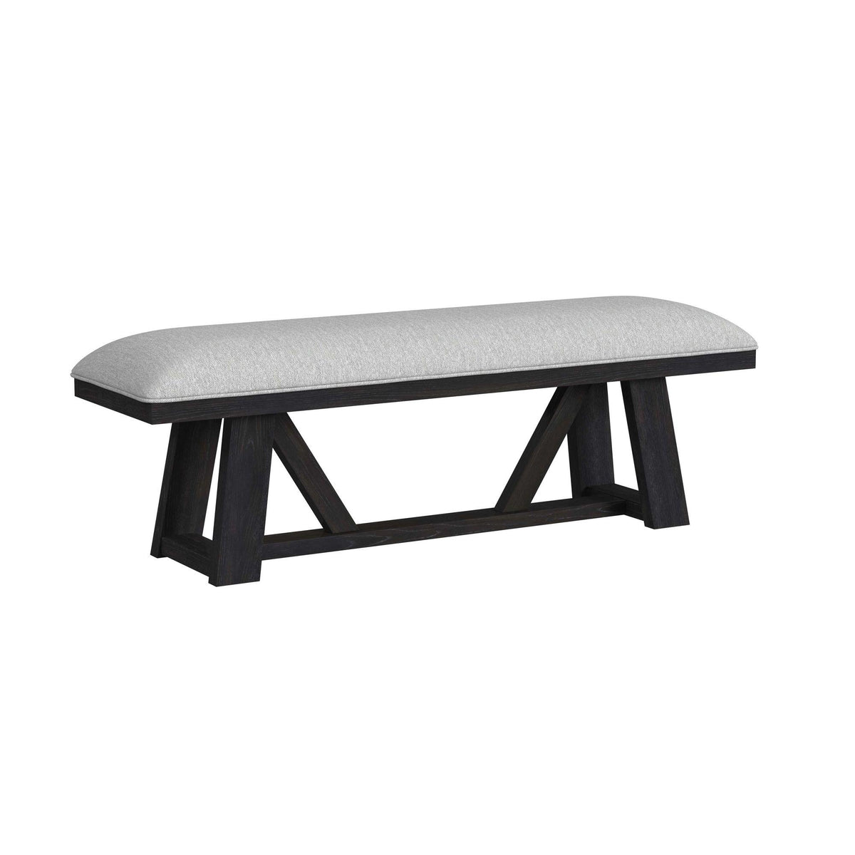 Transcend Dining Bench with Light Grey Fabric in Charcoal — Furniture ...