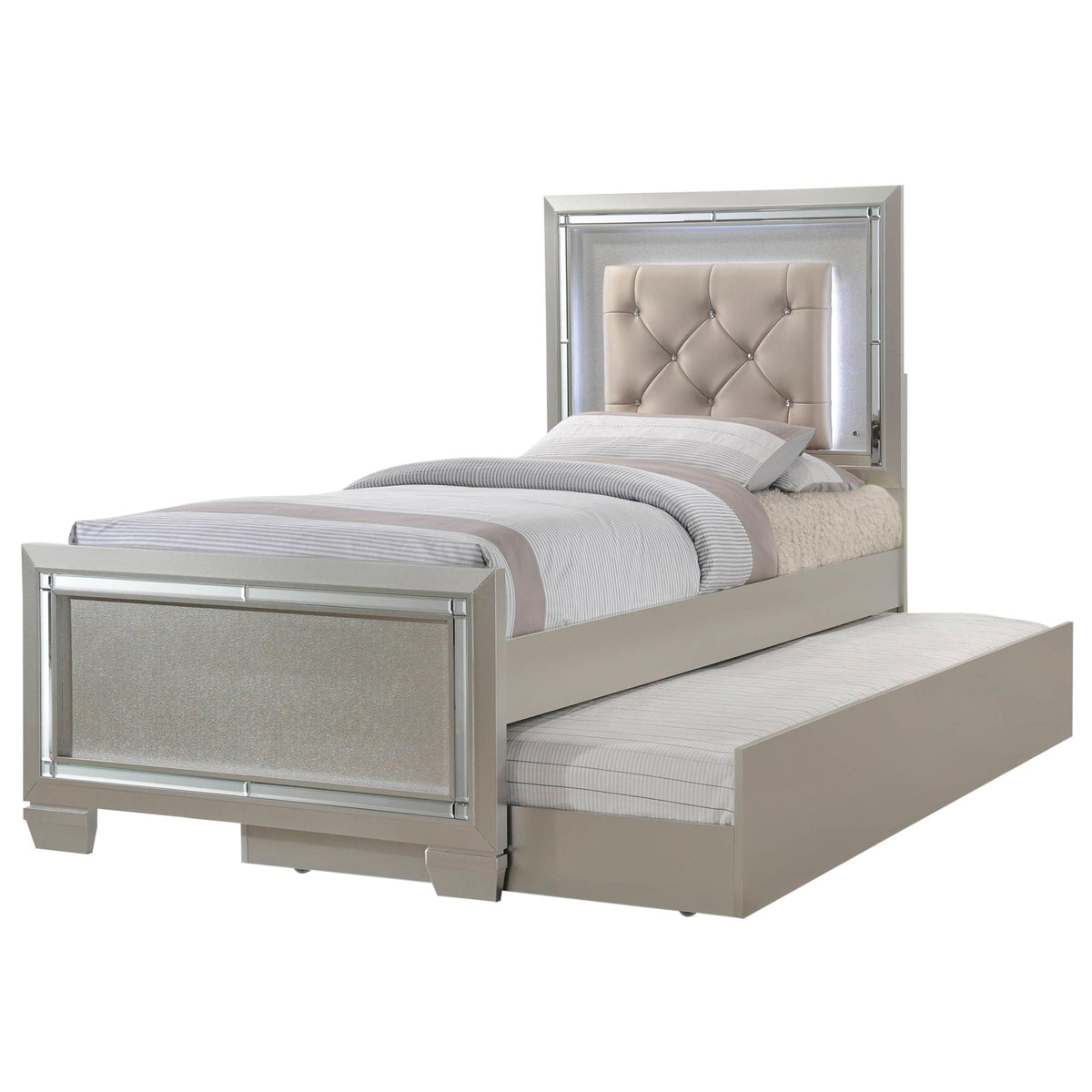 Platinum Youth Twin Platform Bed w/ Trundle — Furniture One (Forney,TX)