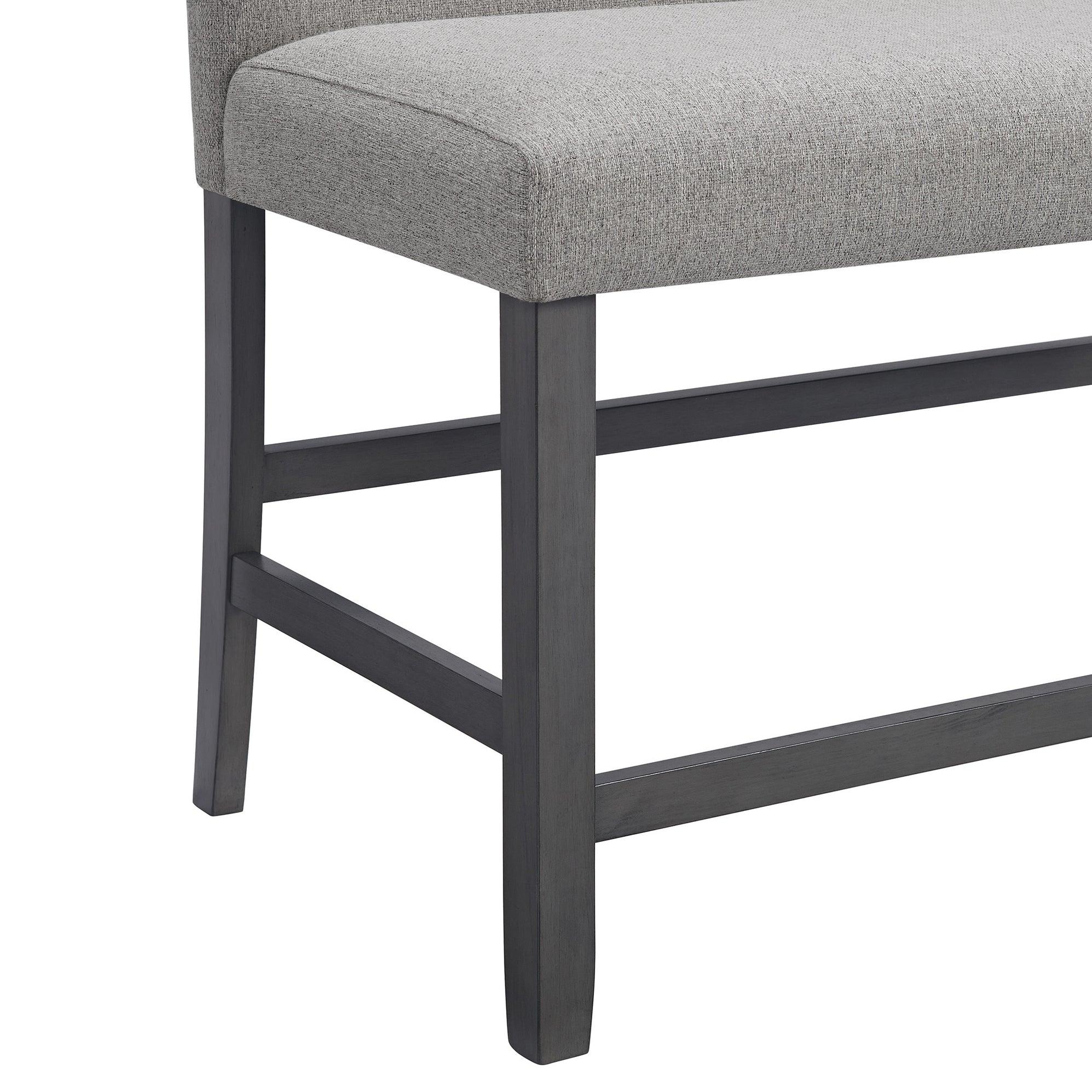 Seneca Counter 3PC Corner Bench Grey Fabric in Grey — Furniture One ...