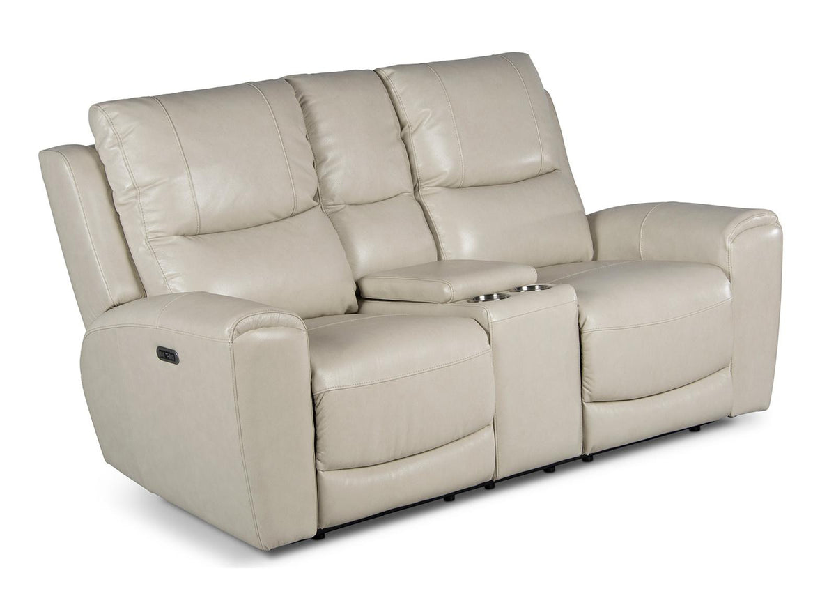 Steve Silver Laurel Leather Dual Power Reclining Console Loveseat in ...