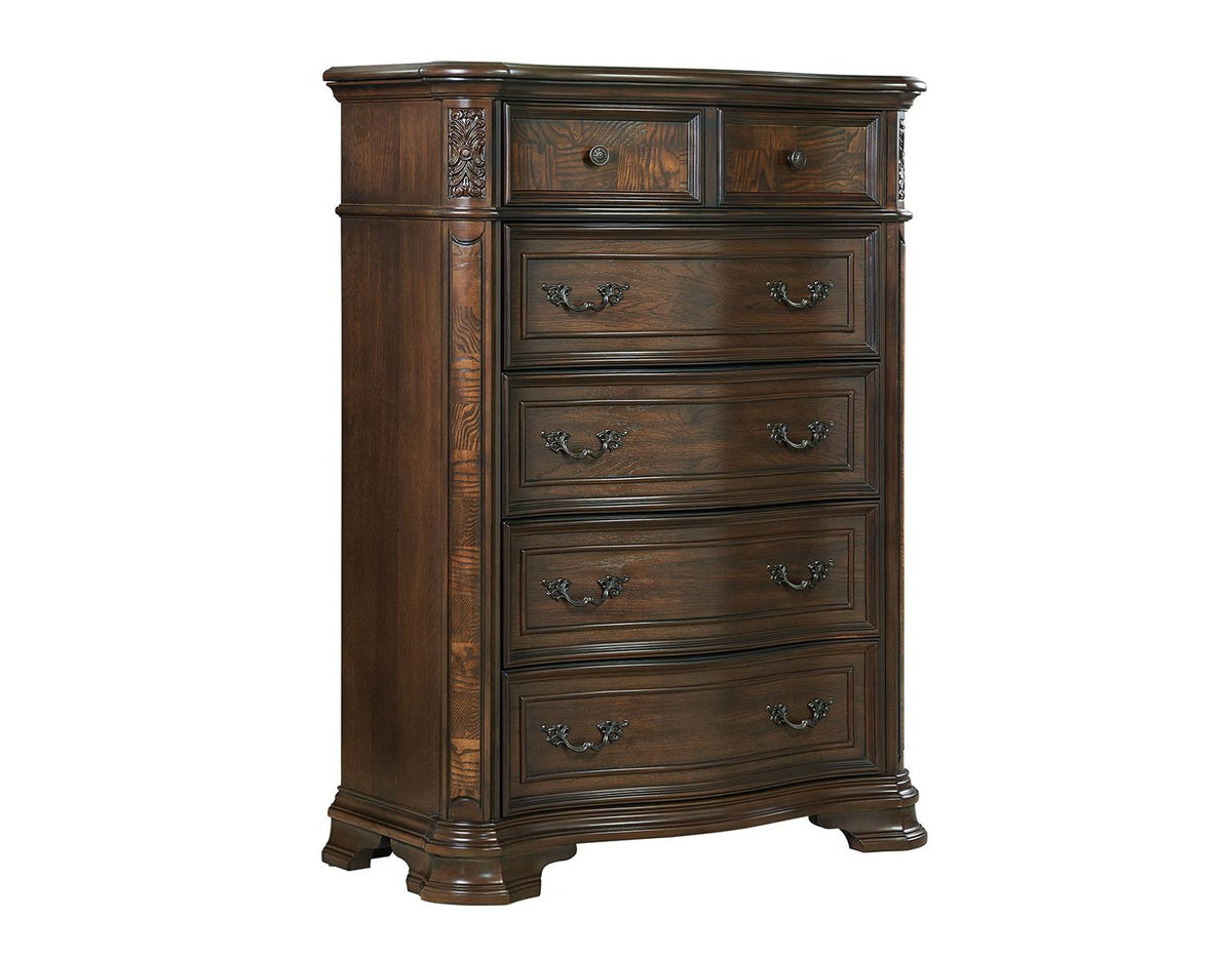 Steve Silver Royale 6 Drawer Chest in Brown Cherry — Furniture One ...