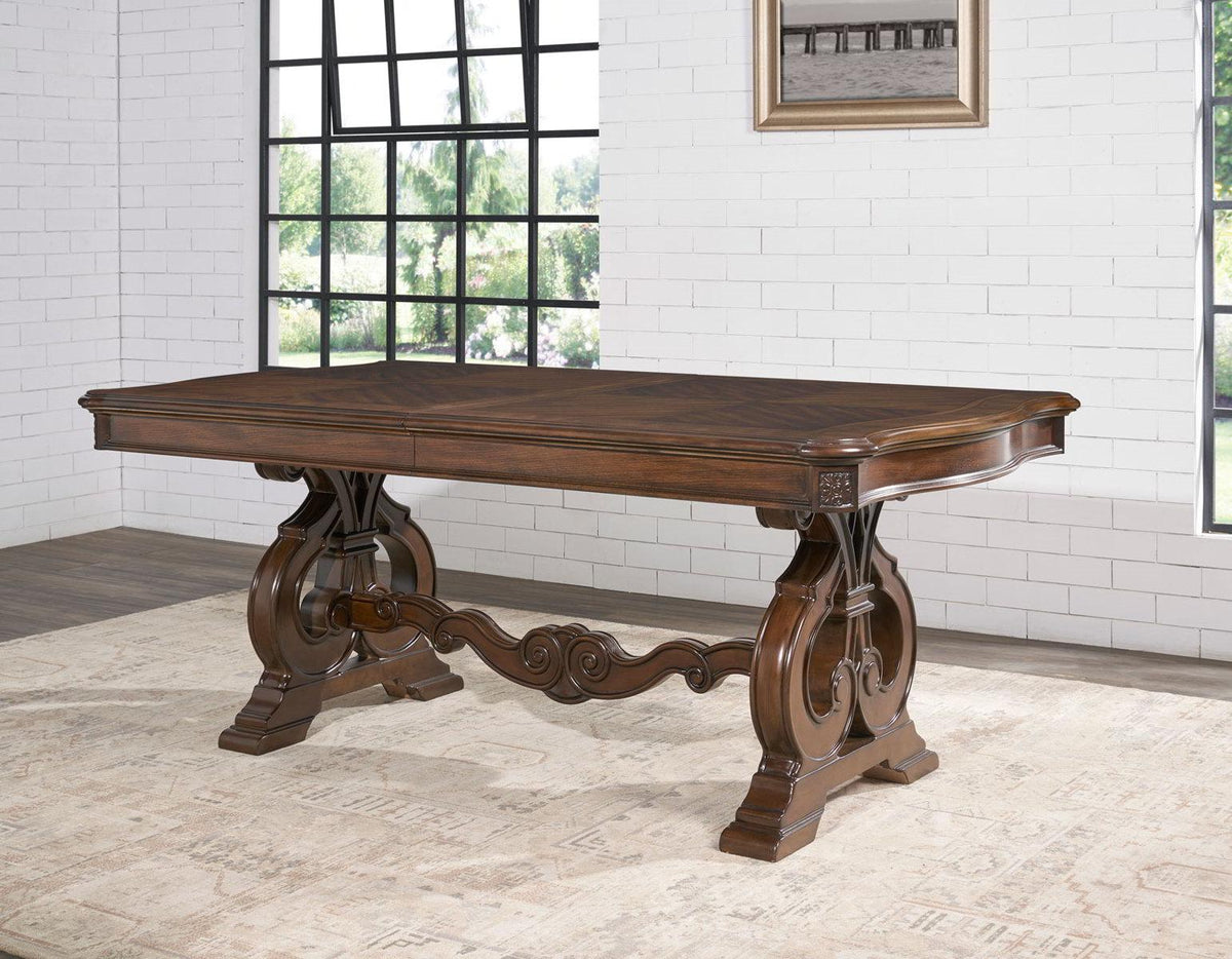 Steve Silver Royale Dining Table in Brown Pecan — Furniture One (Forney,TX)
