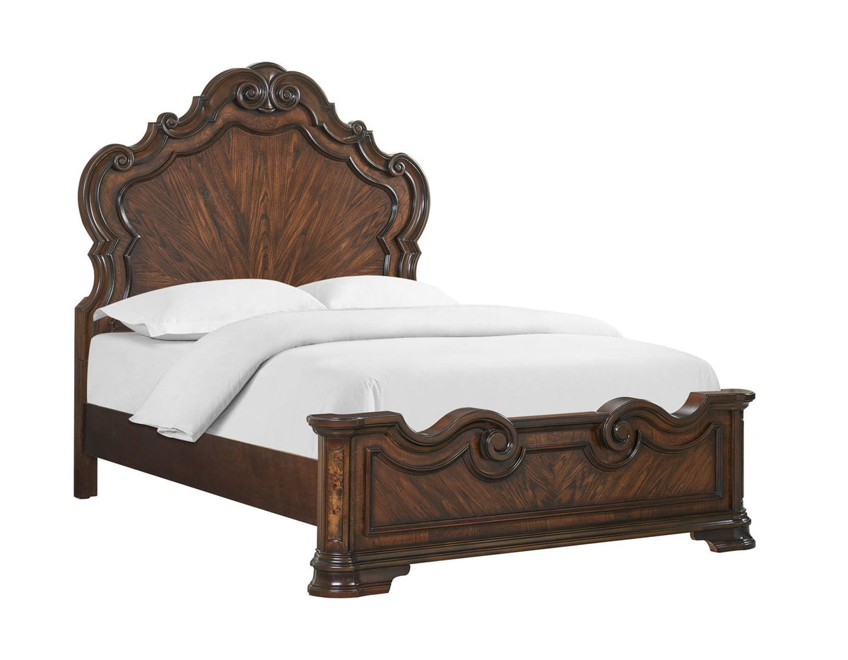 Steve Silver Royale Queen Panel Bed in Brown Cherry — Furniture One ...