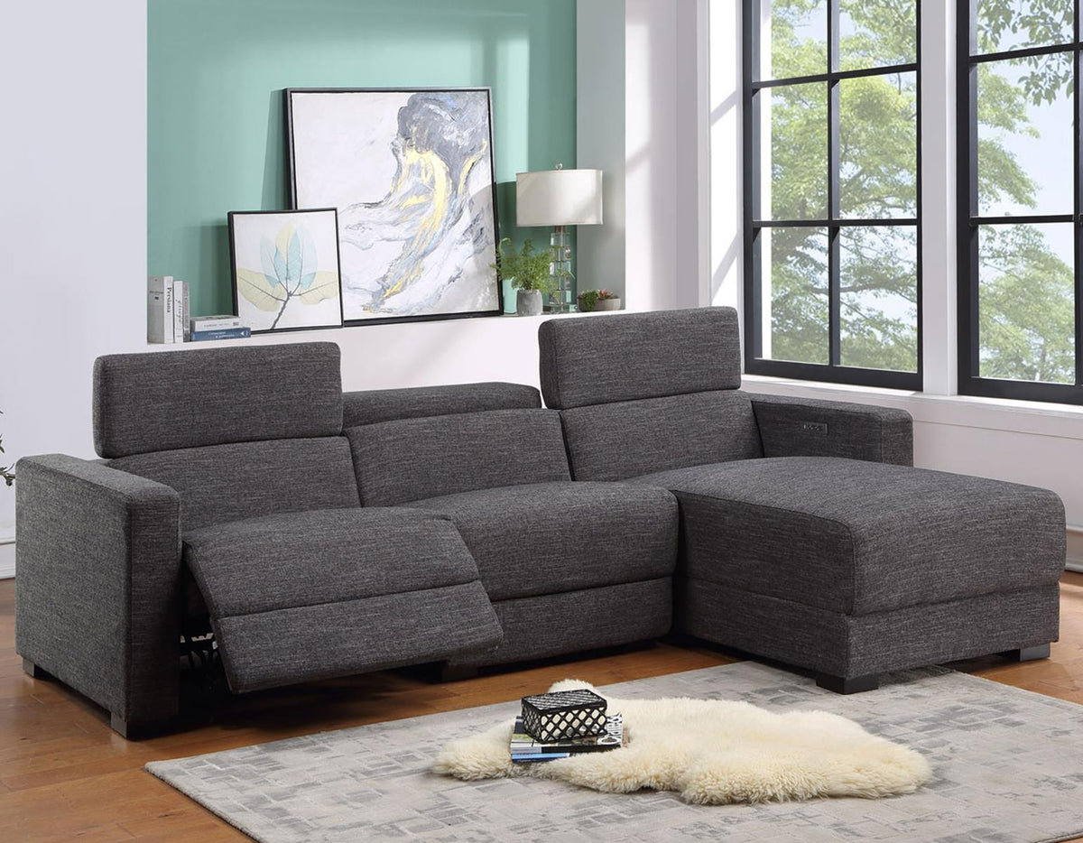 Steve Silver Zara RAF Dual-Power Chofa in Charcoal — Furniture One ...