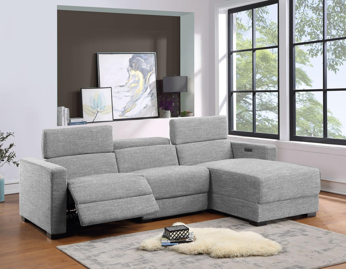 Steve Silver Zara RAF Dual-Power Chofa in Pumice — Furniture One ...