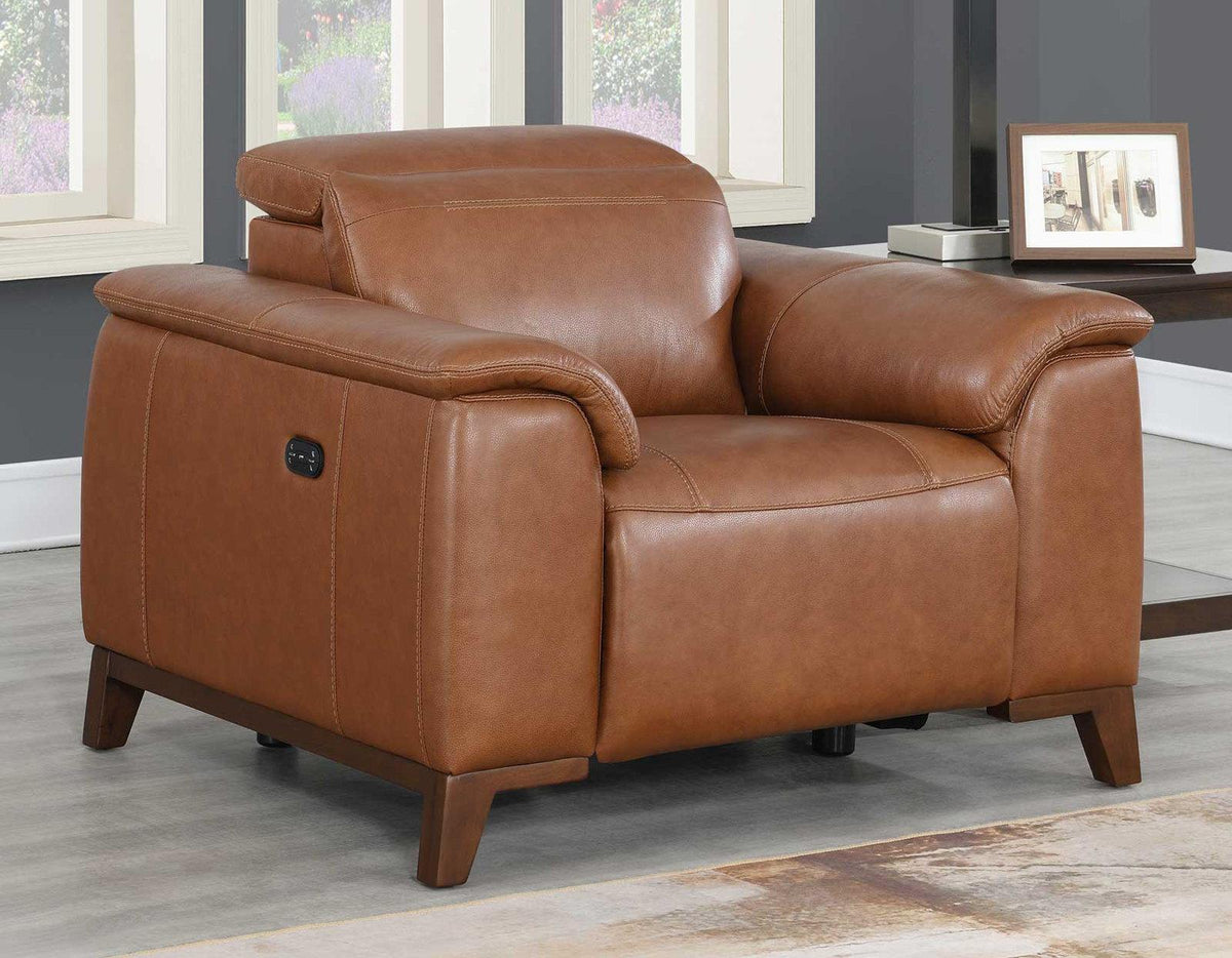 Steve Silver Bergamo Dual-Power Leather Recliner in Mocha — Furniture ...