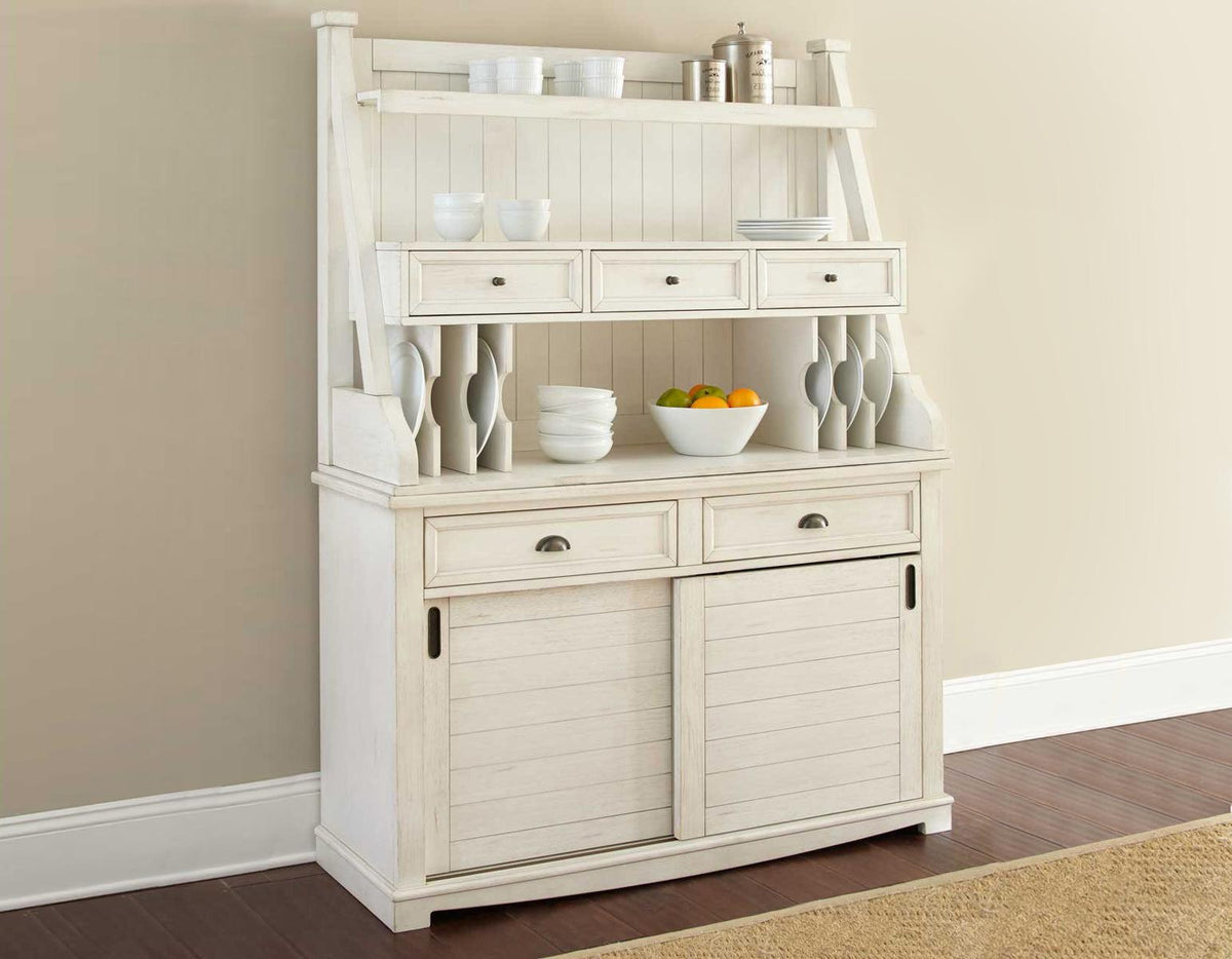 Steve Silver Cayla Buffet and Hutch in Antiqued White — Furniture One ...