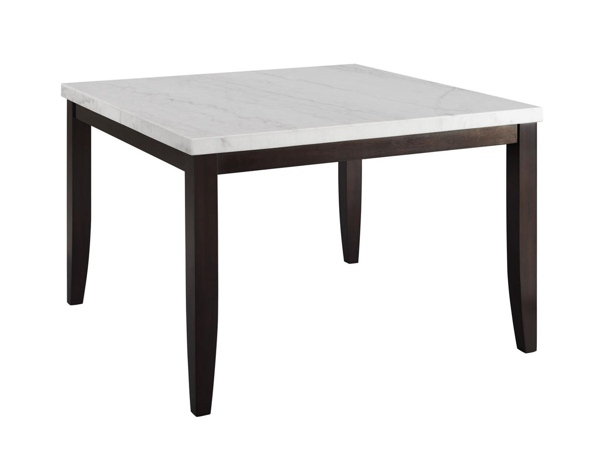 Steve Silver Francis Square Marble Top Dining Table in Cordovan Dark C ...