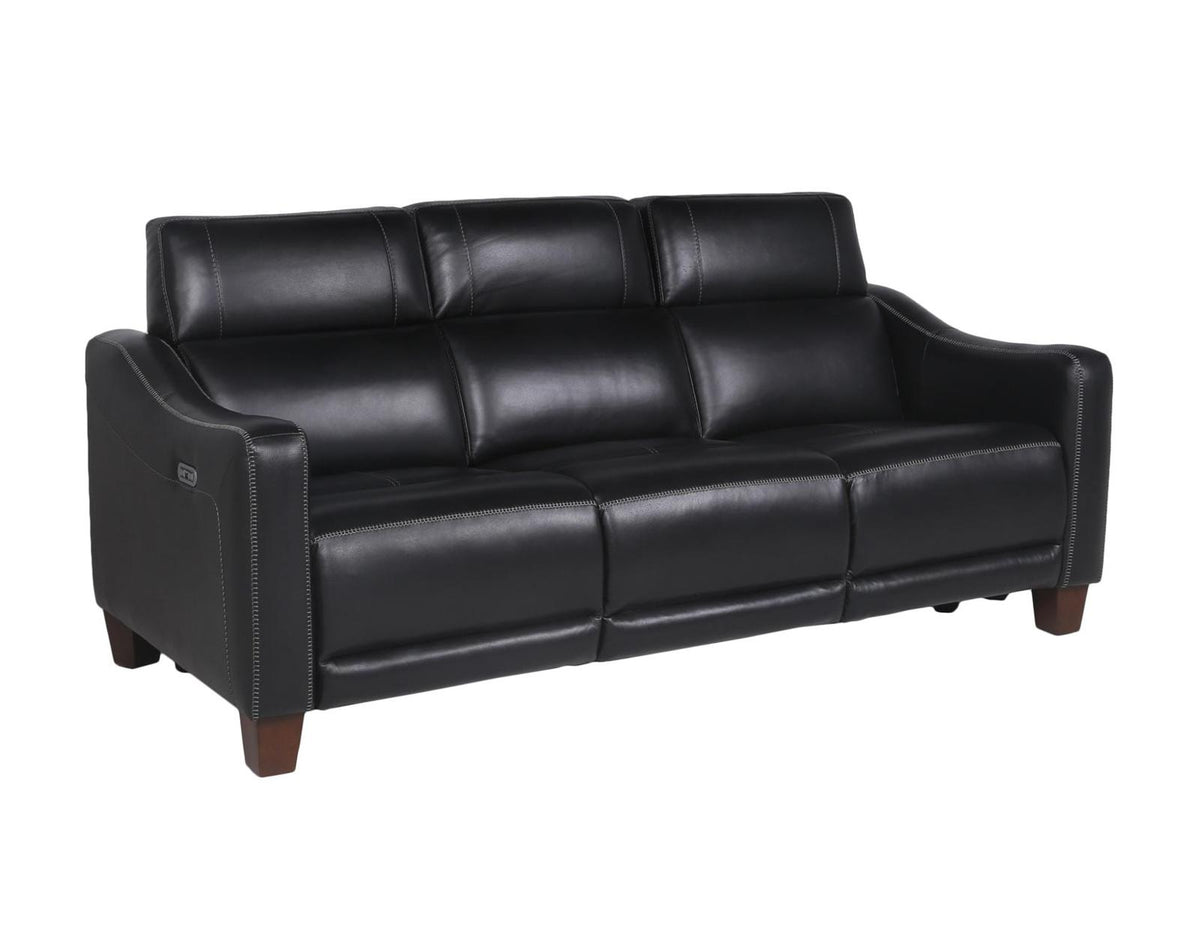 Steve Silver Giorno Dual Power Leather Sofa in Midnight — Furniture One ...